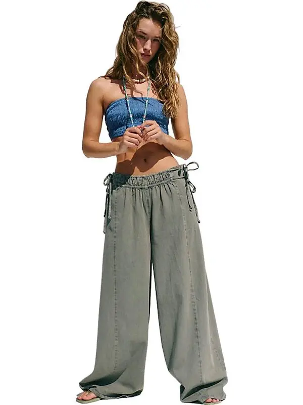 Free People Sun Dazed Wide-leg Pants - Aven