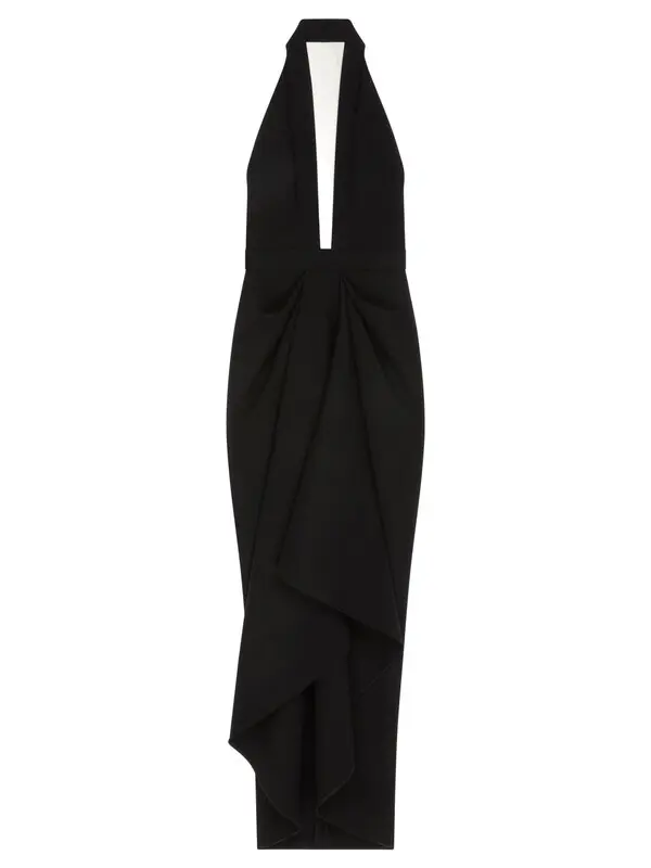 Givenchy Draped Wool Dress - Black