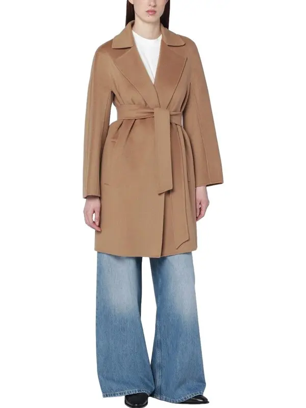 Max Mara Cashmere And Wool Blend Wrap Coat - Brown