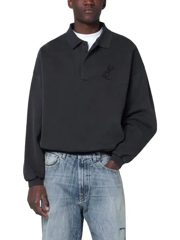 Fear Of God Washed Polo Sweatshirt - Black