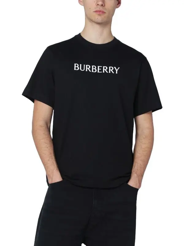 Burberry T-shirt With Logo Print - Black