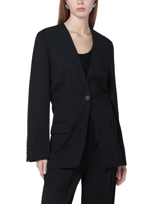 TOTEME Wool-blend Single-breasted Jacket - Black
