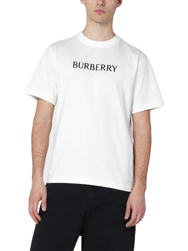 Burberry T-shirt With Logo Print - White