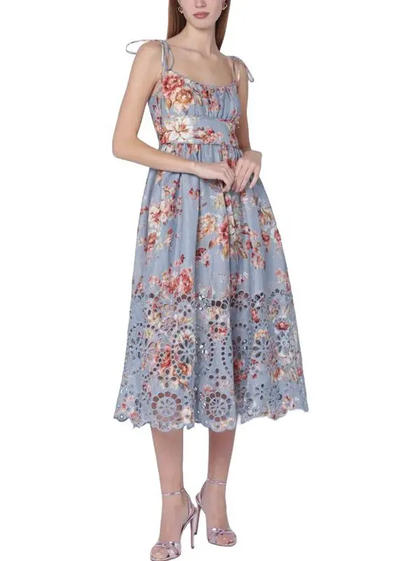 Zimmermann Floral-print Linen Midi Dress - Multicolor