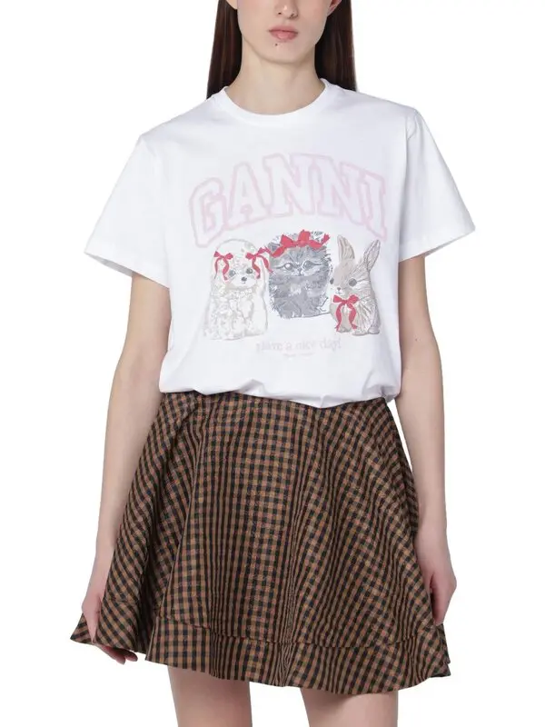 GANNI T-shirt With Logo - White