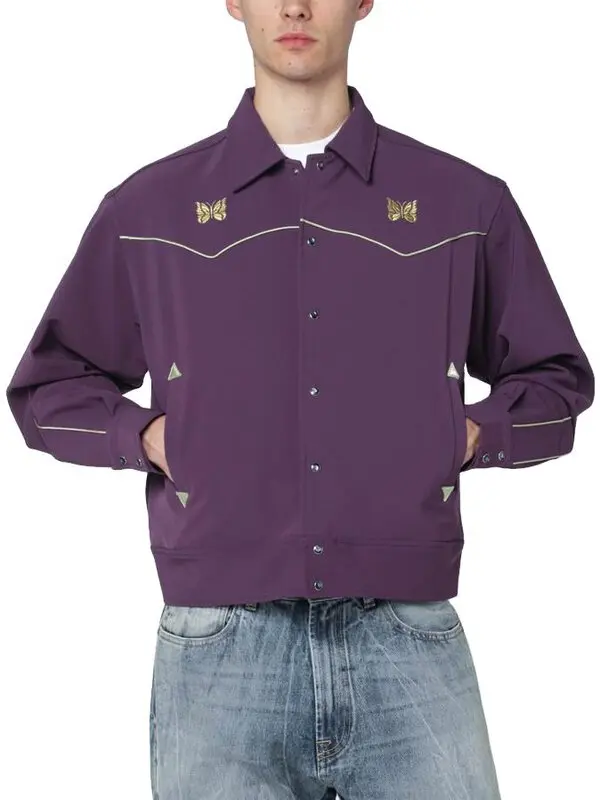 Needles Shirt With Yellow Embroidery - Purple