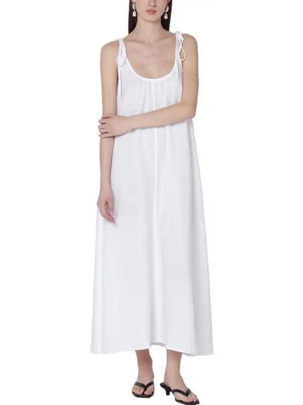 ANINE BING Linen-blend Maxi Dress - White