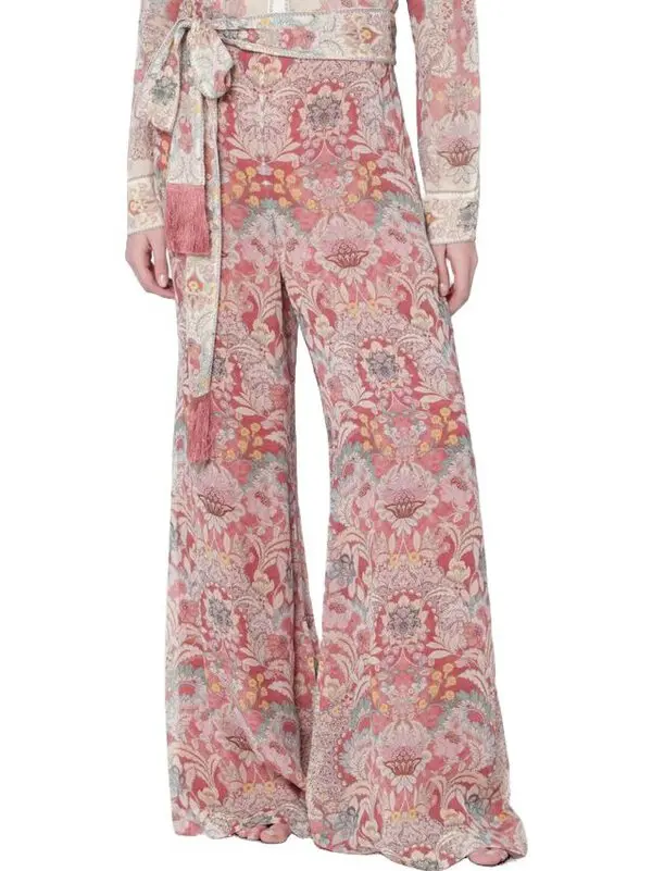Zimmermann Floral-print Flared Trousers - Red