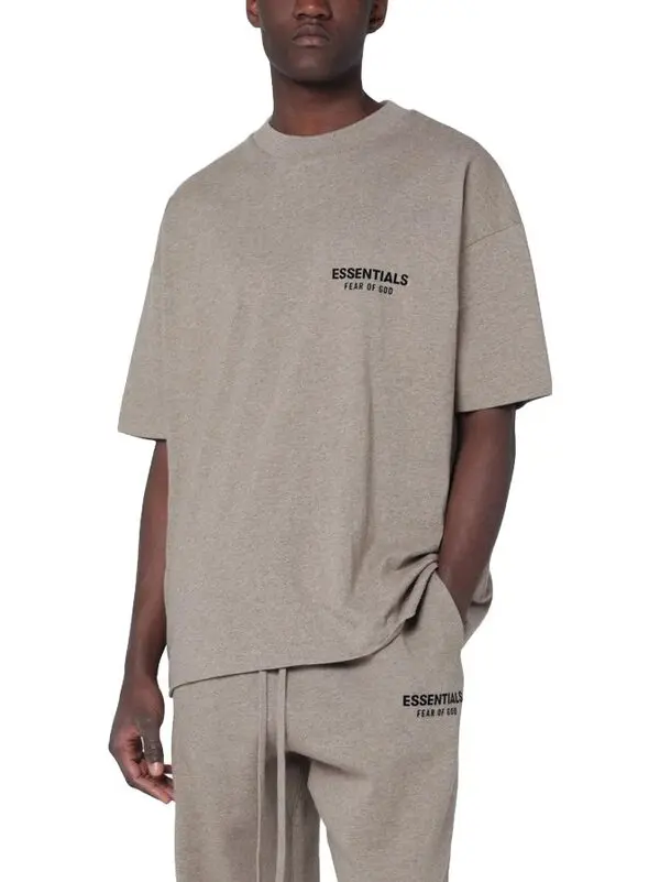 Fear Of God Mélange T-shirt With Logo Print - Grey