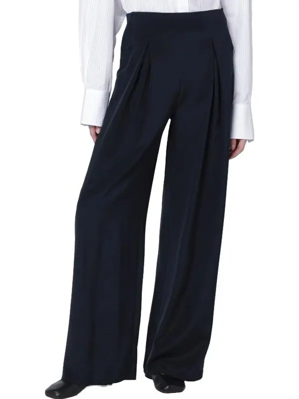 Max Mara Silk-blend Wide Leg Trousers - Blue