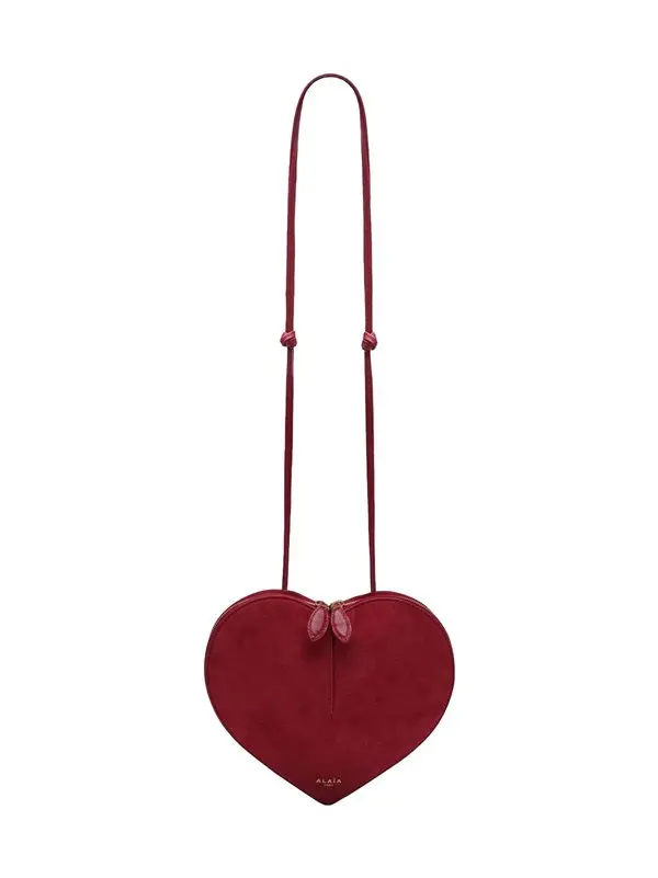 Alaïa Le Coeur Suede Crossbody Bag - Pink