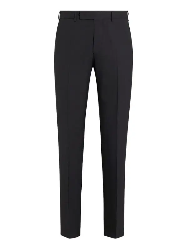 Zegna High Performance Flat-front Trousers - Black