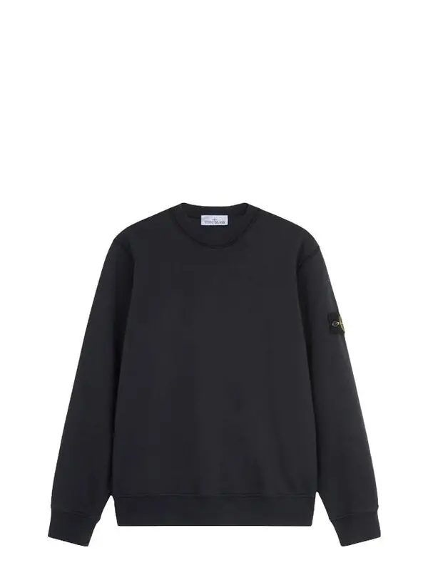 Stone Island 6100060 Organic Cotton Fleece Crewneck Sweatshirt - Navy Blue