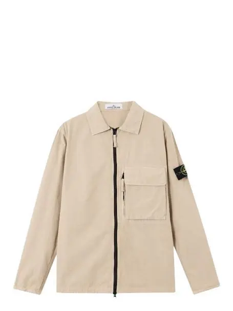 Stone Island 1200004 Canvas Weave Cotton Organic Cotton Shirt - Desert