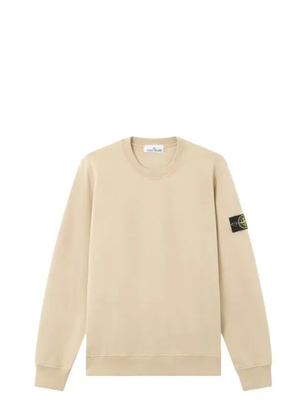 Stone Island 6100060 Organic Cotton Fleece Crewneck Sweatshirt - Desert