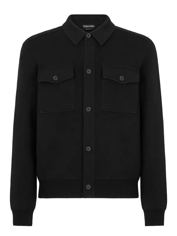 TOM FORD Wool-cashmere Blouson Cardigan - Black
