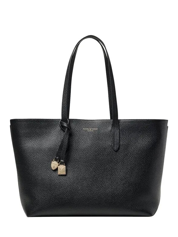 ASPINAL OF LONDON Leather East West Tote Bag - Black