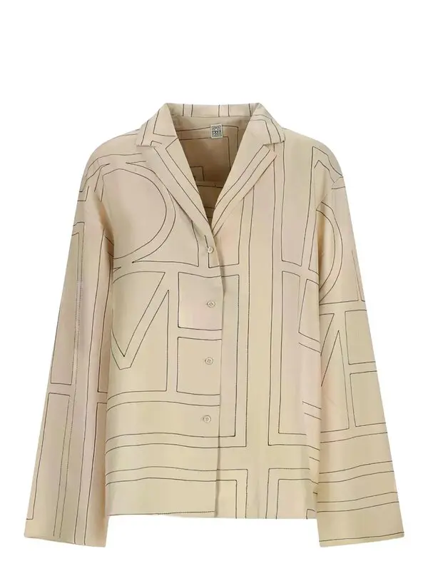 TOTEME Monogram Silk Top - Neutrals
