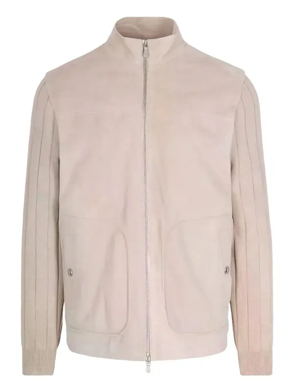 Eleventy Ribbed-panel Jacket - Neutrals