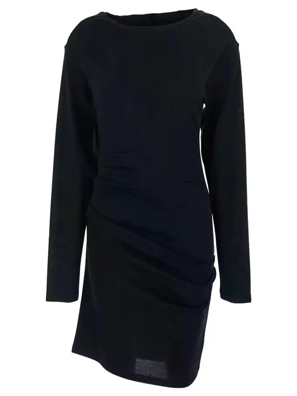 Max Mara Gathered Virgin Wool Dress - Black