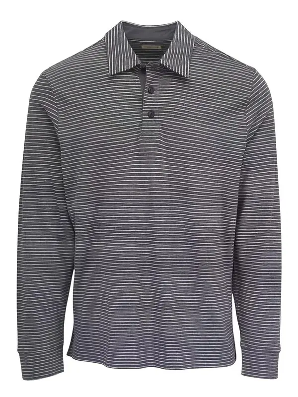 Faherty Brand Sunwash Striped Polo Shirt - Grey