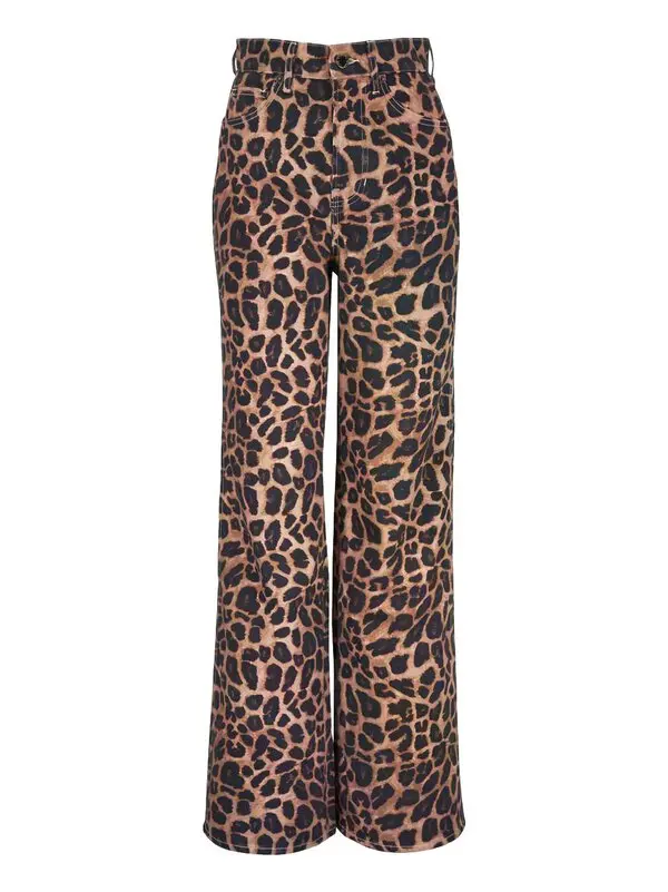 Veronica Beard Taylor Leopard-print Jeans - Brown