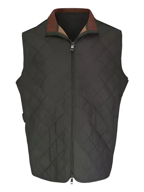Peter Millar Quilted Collared Gilet - Green