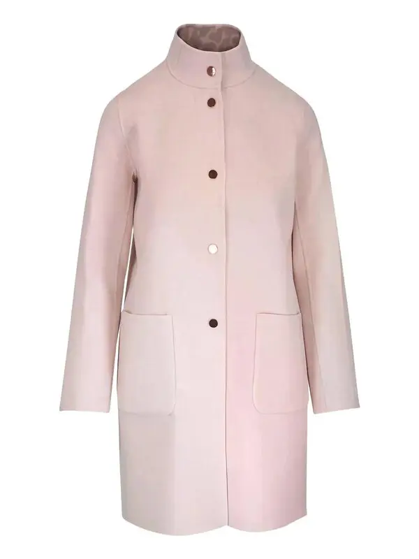 Kinross Cashmere Animal Print Pocket Coat - Pink