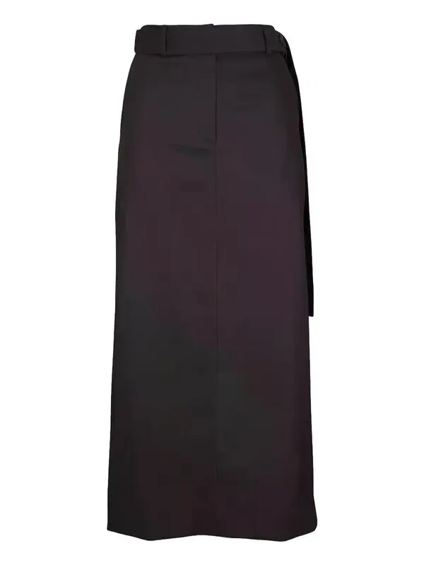 TWP Slit Belted Maxi Skirt - Brown