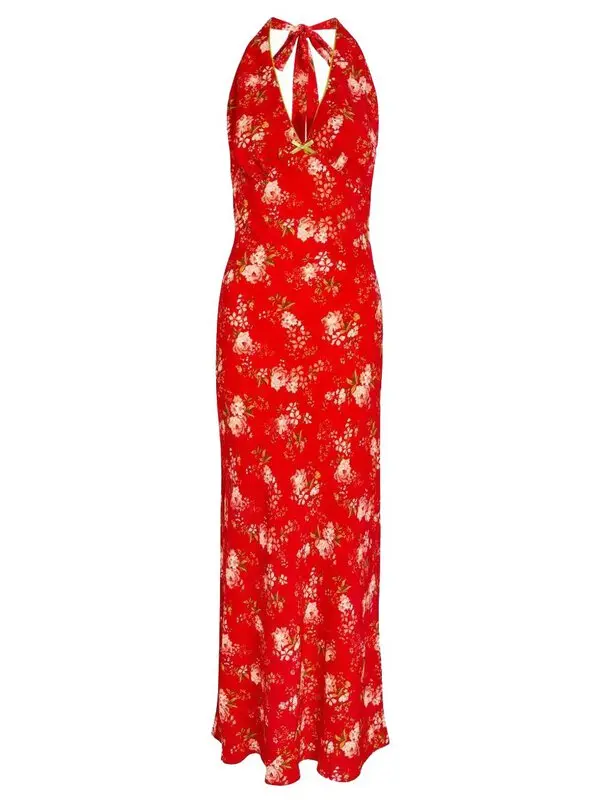 NEVER FULLY DRESSED Floral-print Maxi Dress - Red