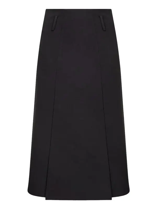 BLANCA VITA Panelled Side-slit Midi Skirt - Black