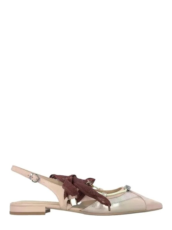 Pinko Ribbon-tie Slingback Ballet Flats - Neutrals