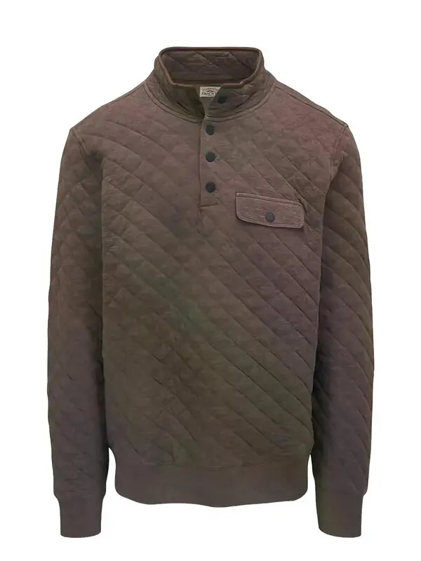 Faherty Brand Quilted Pocket Sweatshirt - Brown
