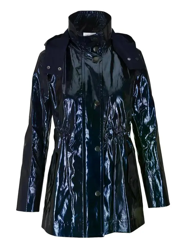 Akris Hooded Coat With Drawstring Waist - Blue