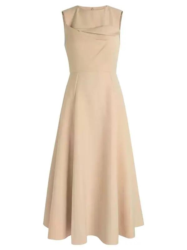 Roland Mouret Drape Flared Midi Dress - Neutrals