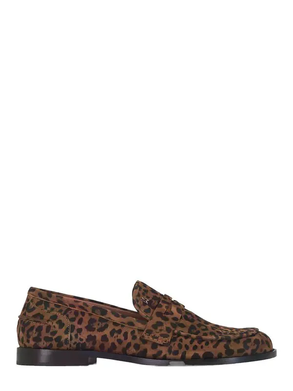 Amina Muaddi Tilda Leopard-print Loafers - Brown