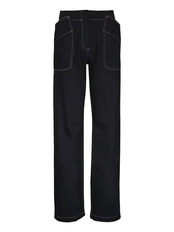 Zero + Maria Cornejo Eda Topstitching Pocket Trousers - Black