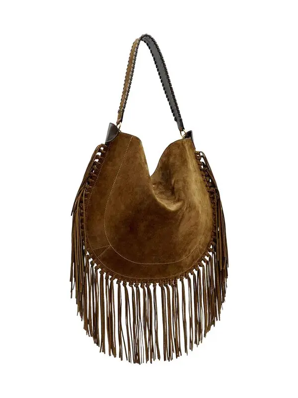 Isabel Marant Oskan Hobo Soft Fringe Bag - Bronze