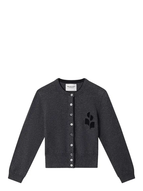 MARANT ETOILE Lona Logo Cardigan - Anthracite/black