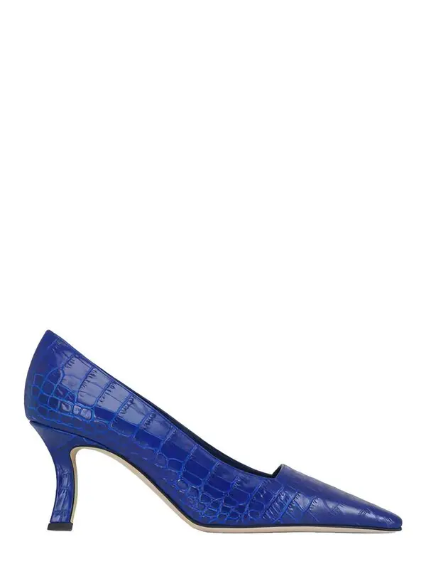 Manolo Blahnik Crocodile-effect Pumps - Blue