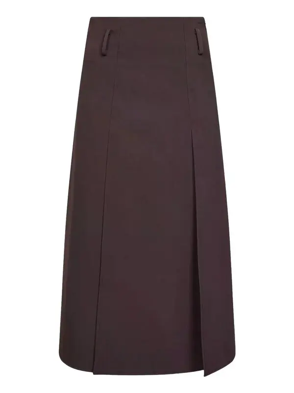 BLANCA VITA Panelled Midi Skirt - Brown