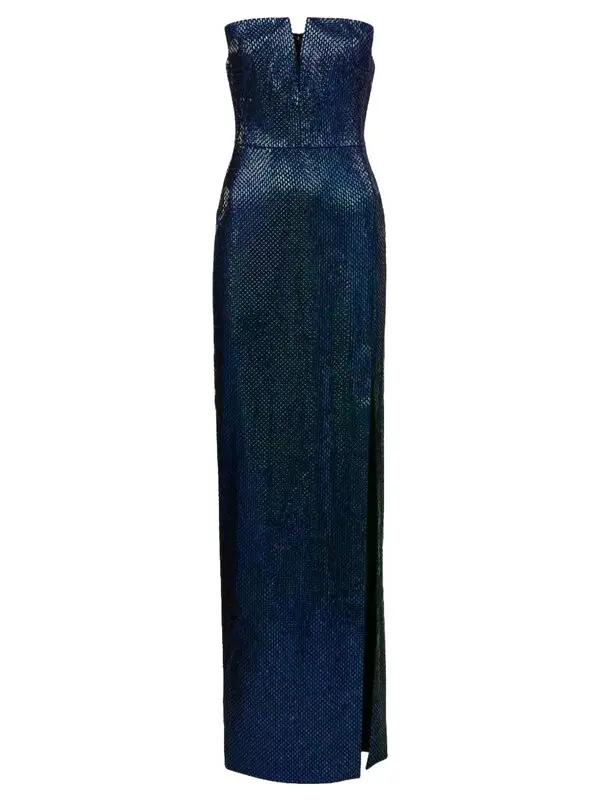Roland Mouret Strapless Crystal-embellished Maxi Dress - Blue