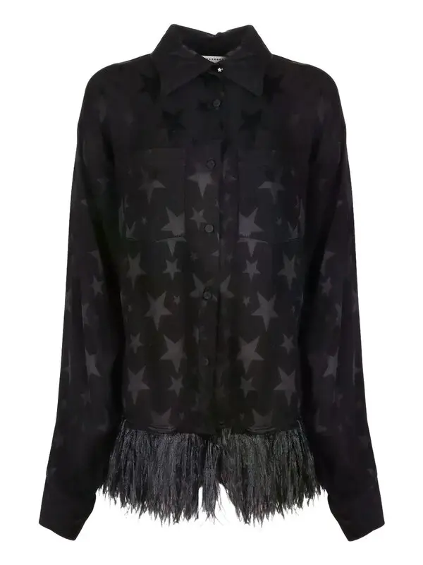SHIRTAPORTER Star-print Fringed Jacket - Black