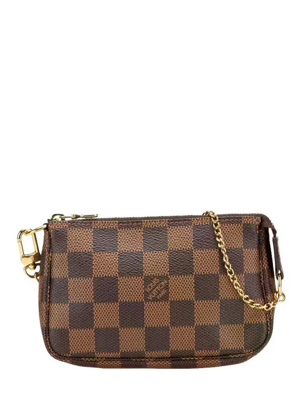 LOUIS VUITTON 2016 Damier Ebene Mini Pochette Accessoires - Brown