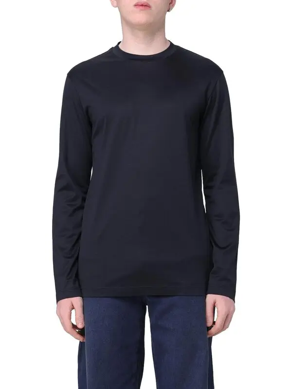 Emporio Armani Cotton And Lyocell T-shirt - Black