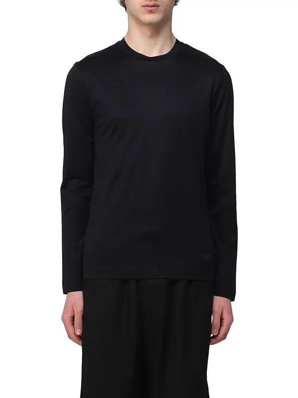 Emporio Armani Cotton And Lyocell T-shirt - Black