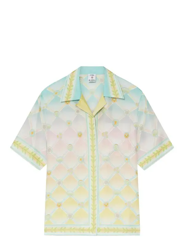 Casablanca Candy Icons Short Sleeve Silk Twill Shirt - Multicolor