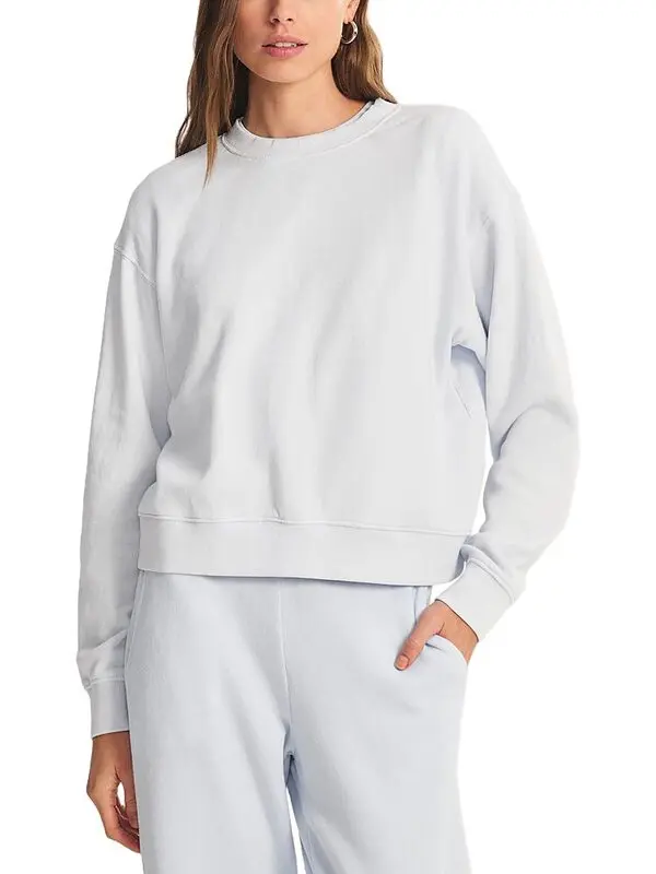 Velvet By Graham & Spencer Long Sleeve Crewneck Sweatshirt - Ice Blue