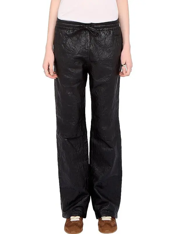 Zadig&Voltaire Pocha Crinkled Leather Trousers - Black