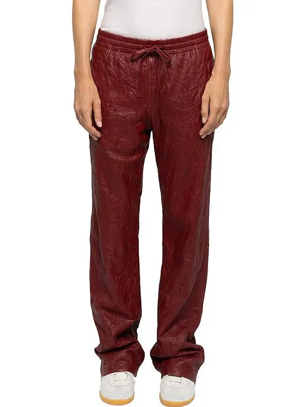Zadig&Voltaire Pocha Crinkled Leather Trousers - Cherry